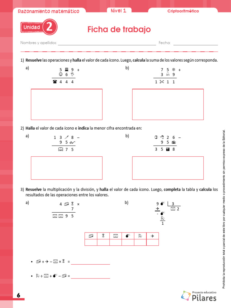 Razonamiento Matemático - 5to Grado - Unidad 2 (SR) | PDF ...