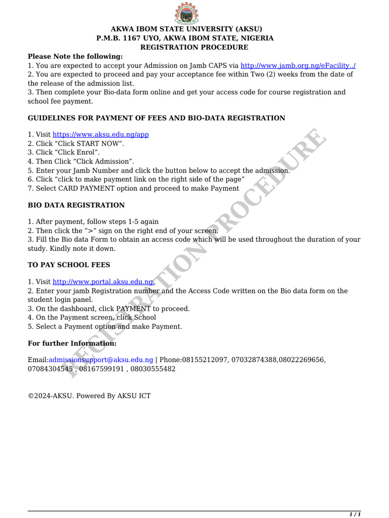 AKSU Admission Registration Guide | PDF | Career & Growth | Business