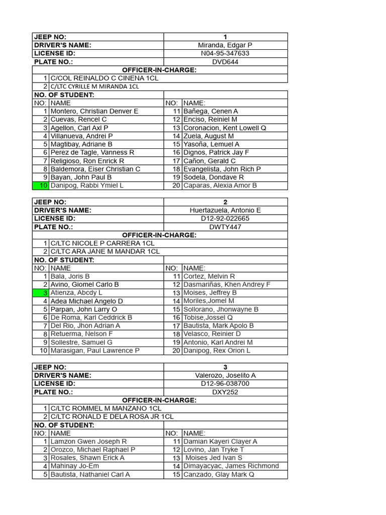 SEAT PLAN FIRING - XLSX Sheet1 | PDF