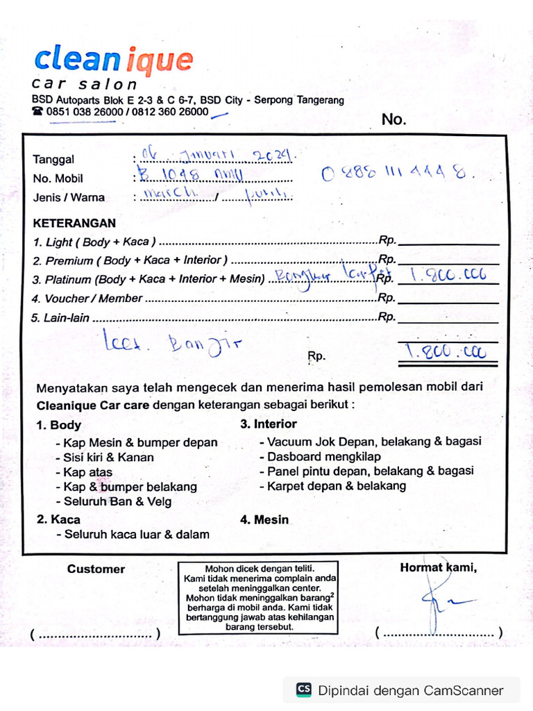 Invoice Salon Mobil | PDF