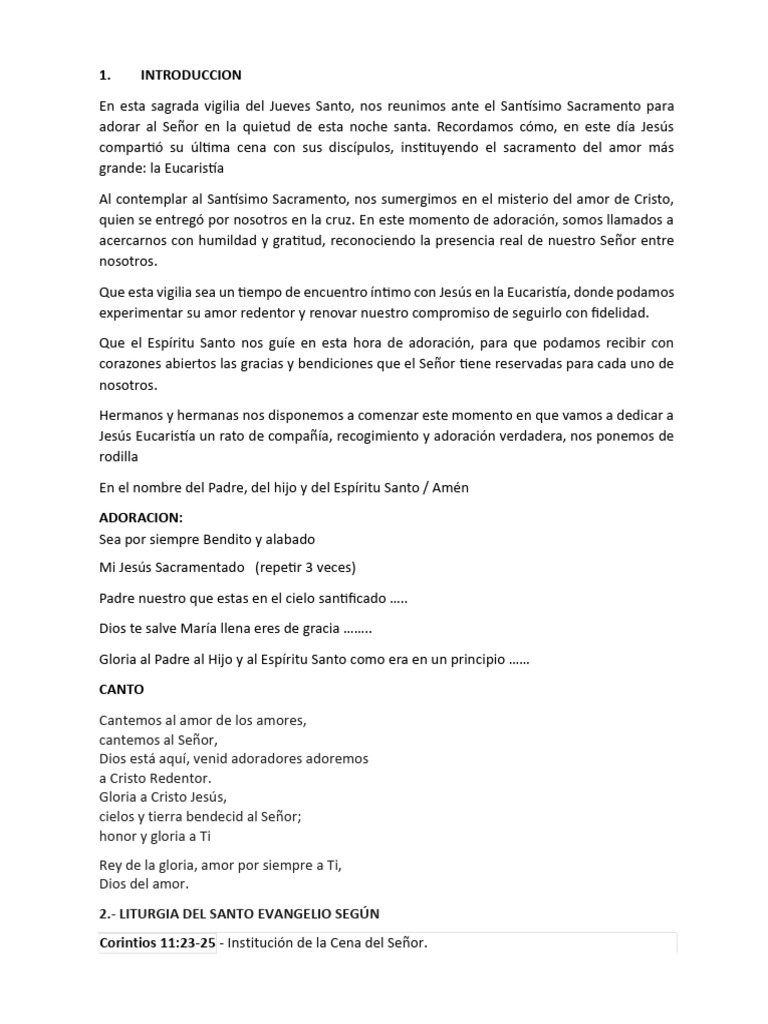 Jueves Santo | PDF | eucaristía | Cristo (título)