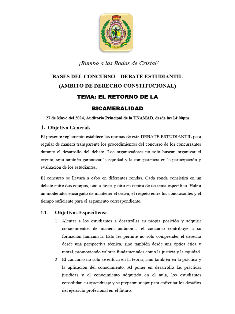Bases Del Debate Estudiantil - Oficial | PDF | Conocimiento | Aprendizaje
