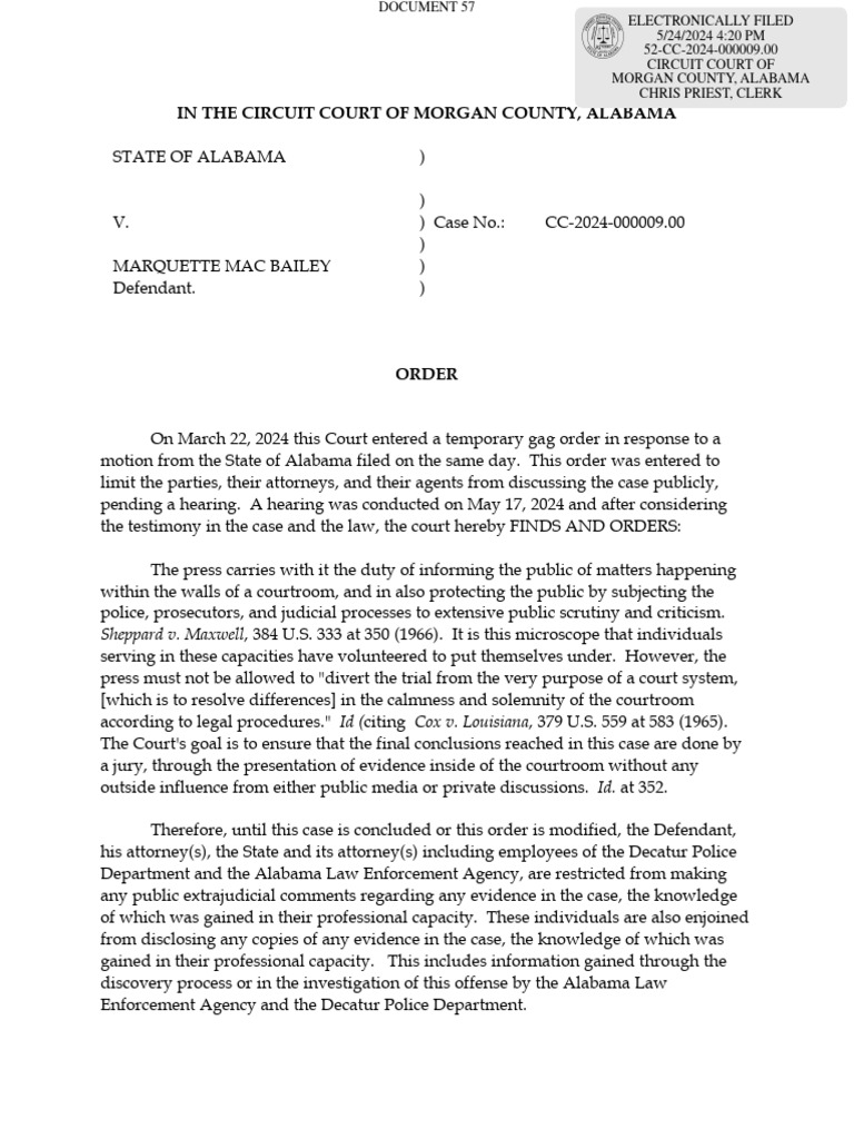 Marquette Gag Order Permanent and Expanded | Download Free PDF ...