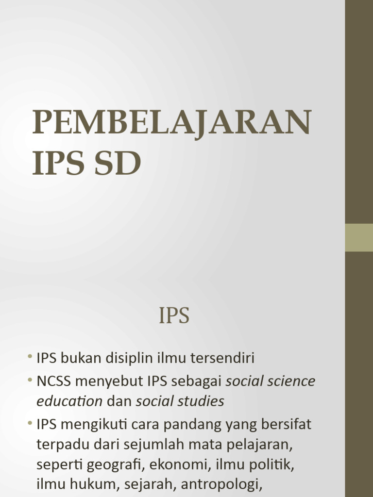Pembelajaran IPS untuk SD | PDF | Kesehatan Holistik