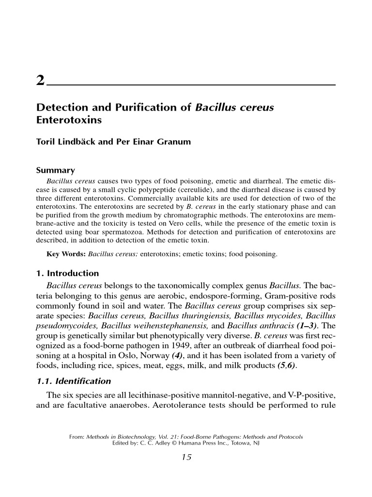 2 Detection And Purification Of Bacillus Cereus Download Free Pdf Bacillus Polymerase