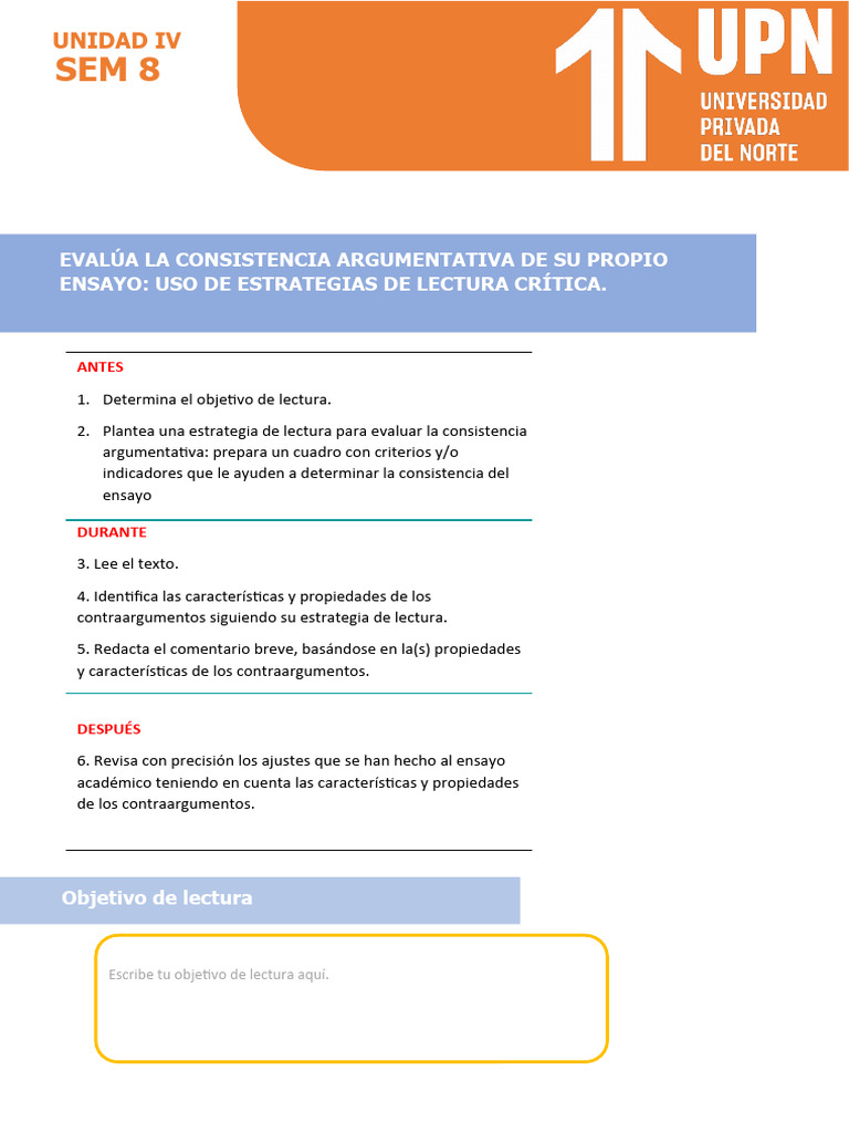 Guía de Aplicación - S8 - TL - 2023-1-Wa | PDF | Ensayos