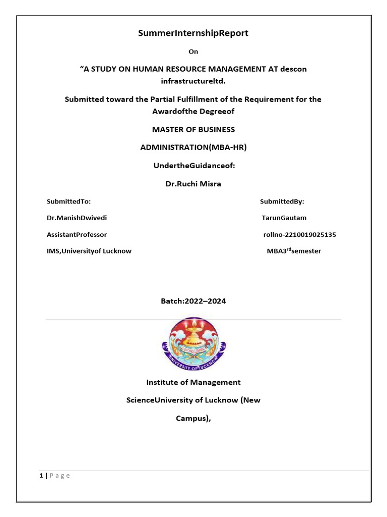 Internship Updated Report | PDF | Human Resources | Recruitment