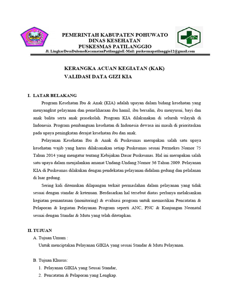 Validasi Data Gizi KIA | PDF