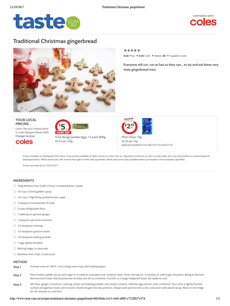 Traditional Christmas Gingerbread Recipe | PDF | Teaspoon | Baking