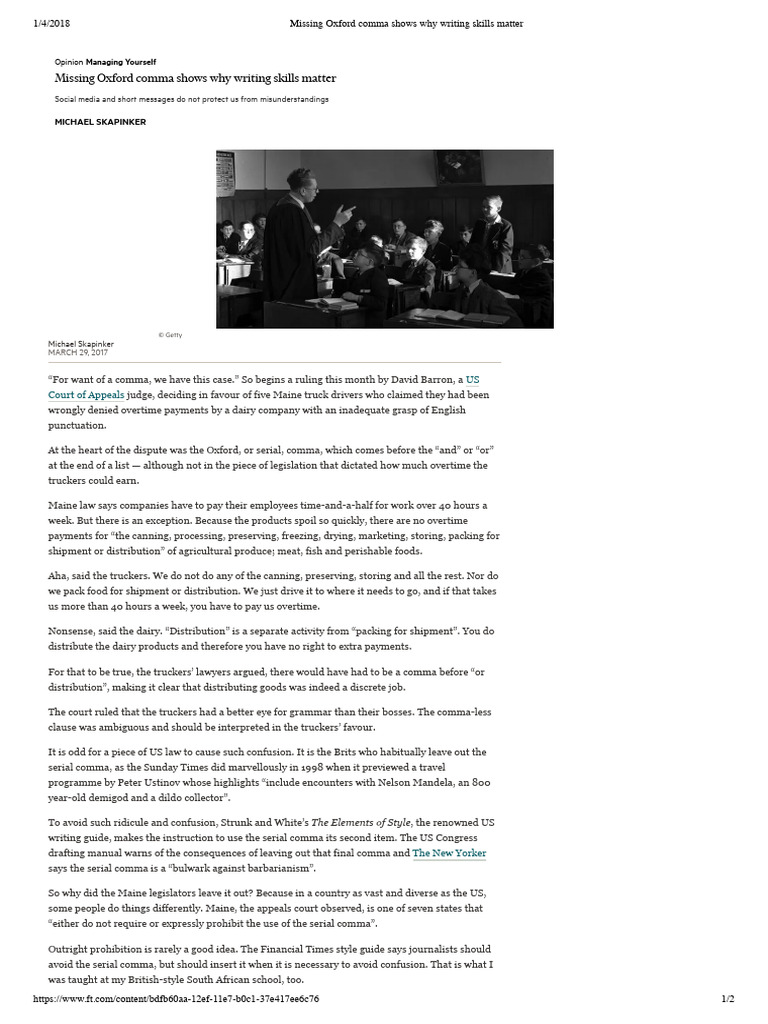 Missing Oxford Comma Shows Why Writing Skills Matter | PDF | Comma ...