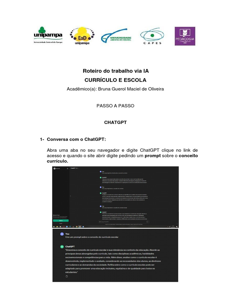 Roteiro Do Trabalho Via IA | PDF | Informática