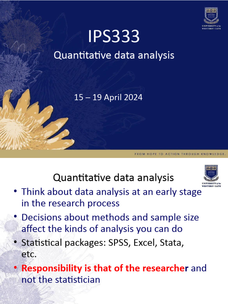 IPS 333 - Quantitative Data Analysis-1 | PDF | Statistics | Level Of Measurement