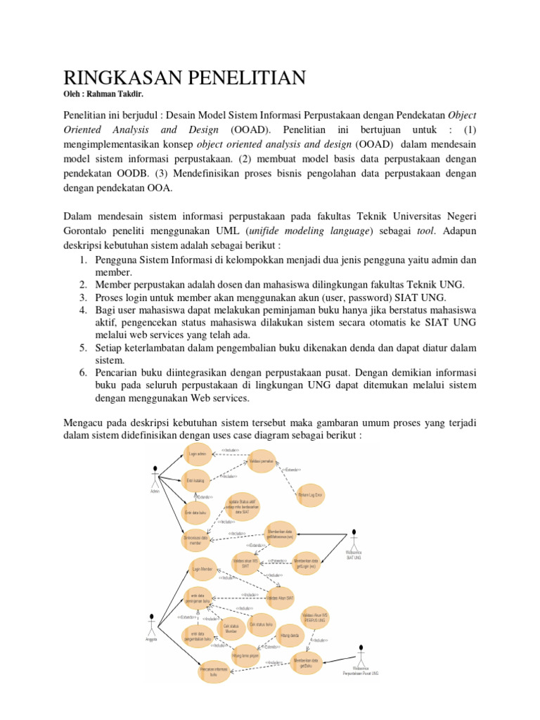 Desain Model Sistem Informasi Perpustakaan Dengan Pendekatan Object ... Desain Model Sistem Informasi Perpustakaan Dengan Pendekatan Object ...
