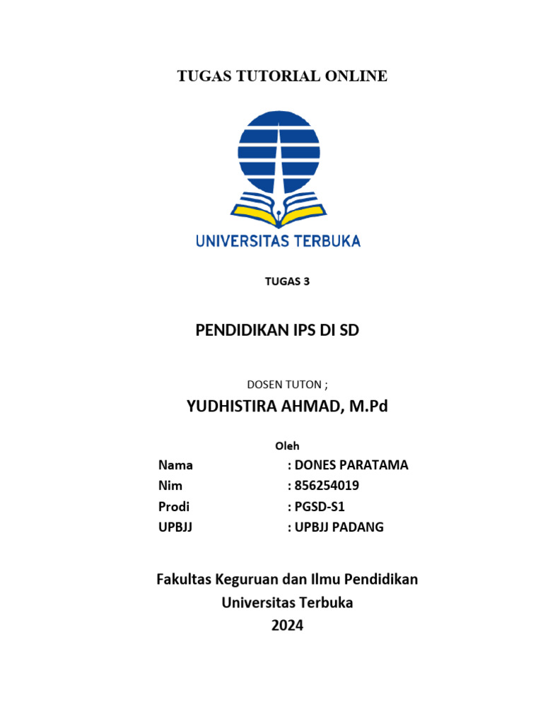 Tugas 3 Pendidikan Ips Di SD | PDF