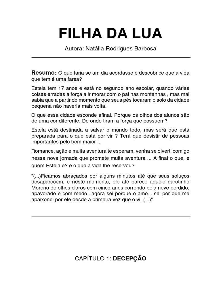 Filha Da Lua - Natália Barbosa | PDF | São Pedro | Olho