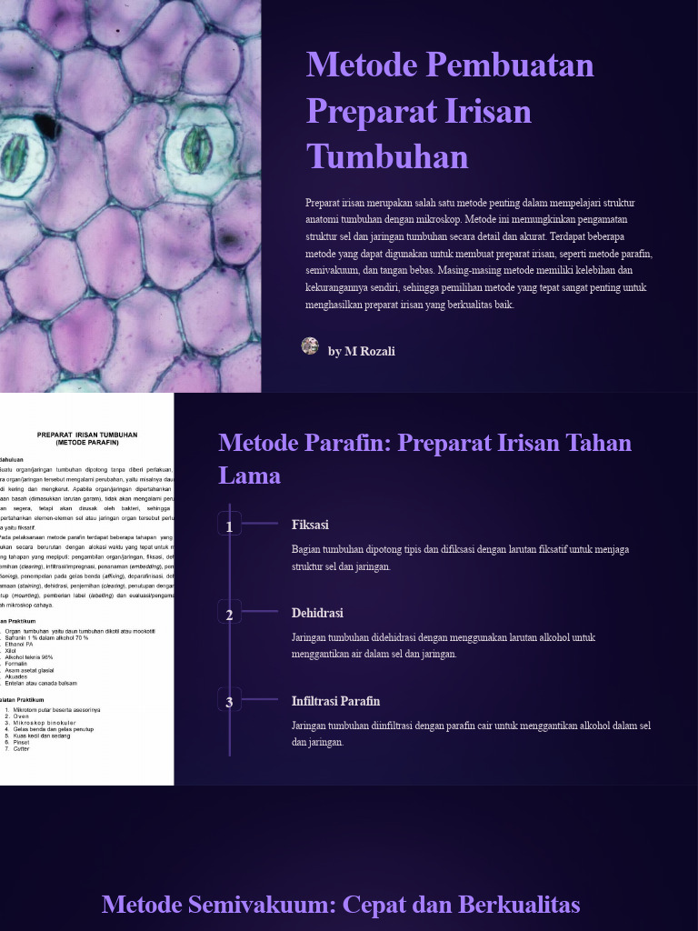 Metode Pembuatan Preparat Irisan Tumbuhan | PDF | Kesehatan Holistik