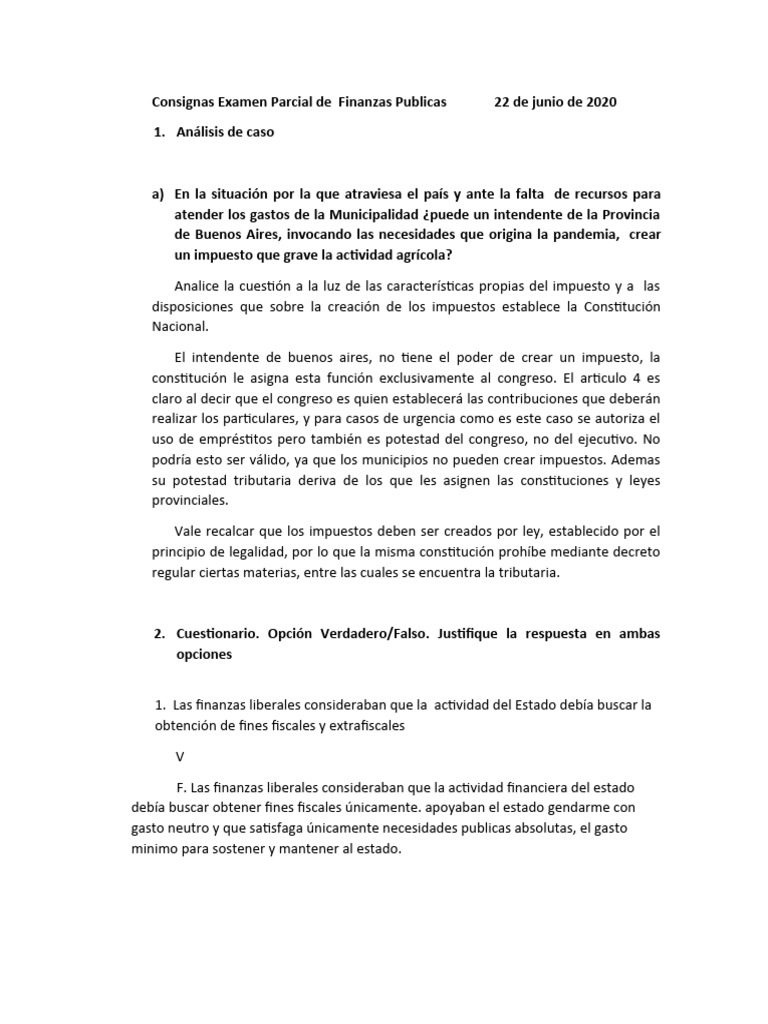 Parcial Finanzas Publicas... | PDF | Impuestos | Dinero