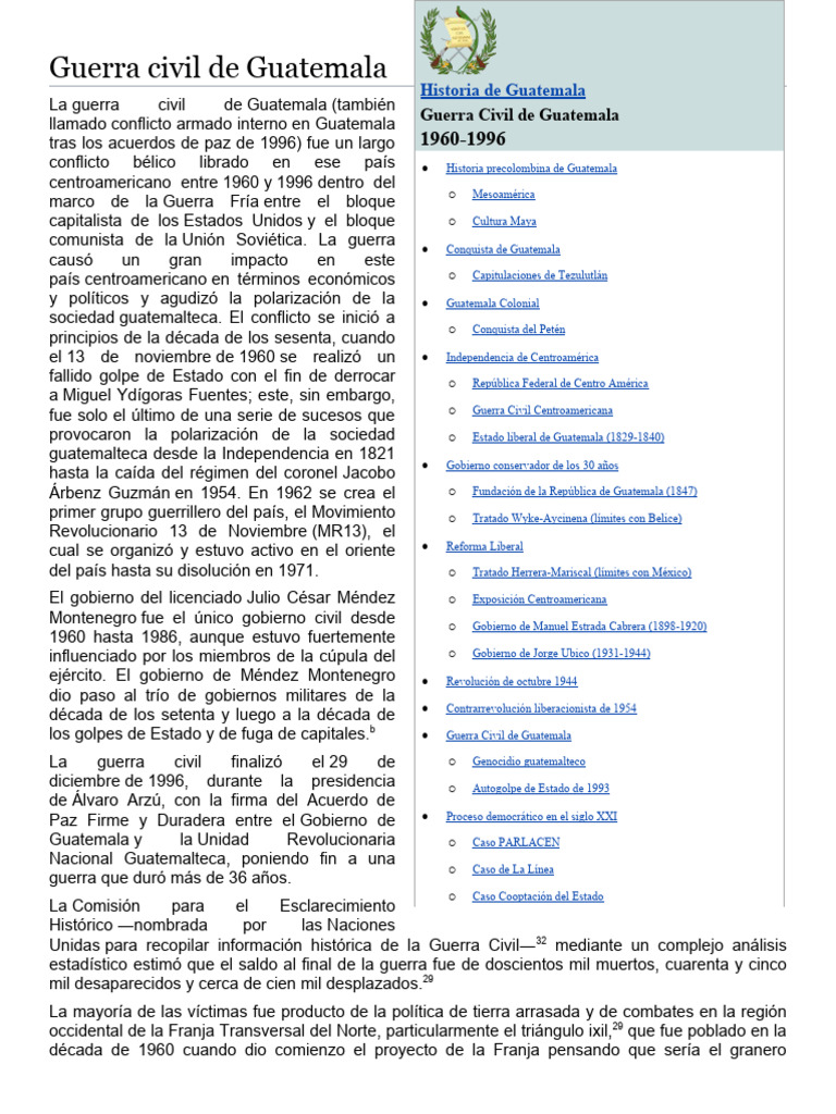 Guerra civil de Guatemala | PDF | Guatemala