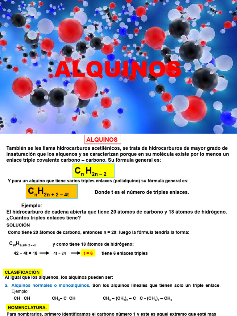 Alquinos | PDF | Química Orgánica | Química