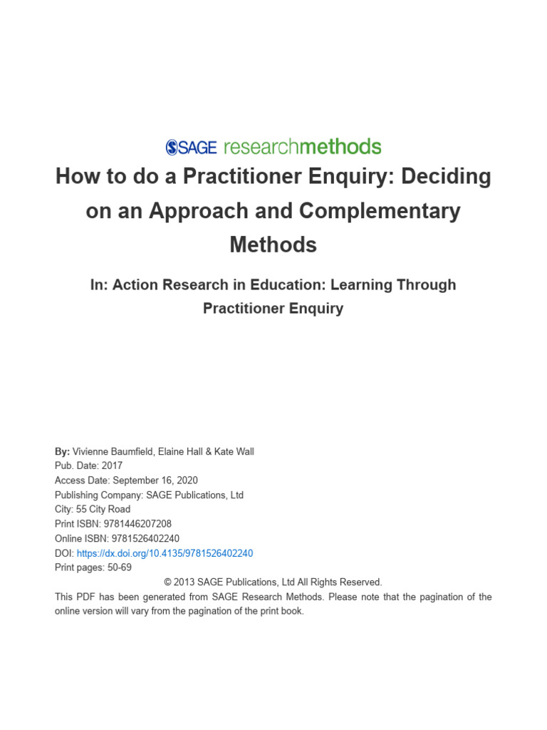 How To Do A Practitioner Enquiry: Deciding On An Approach and ...