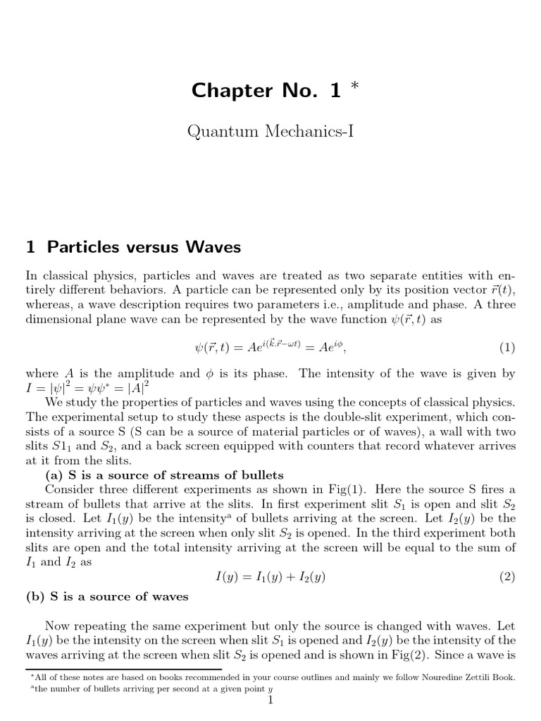Chapter 1 Theory Part-1 | PDF | Atoms | Wave Function
