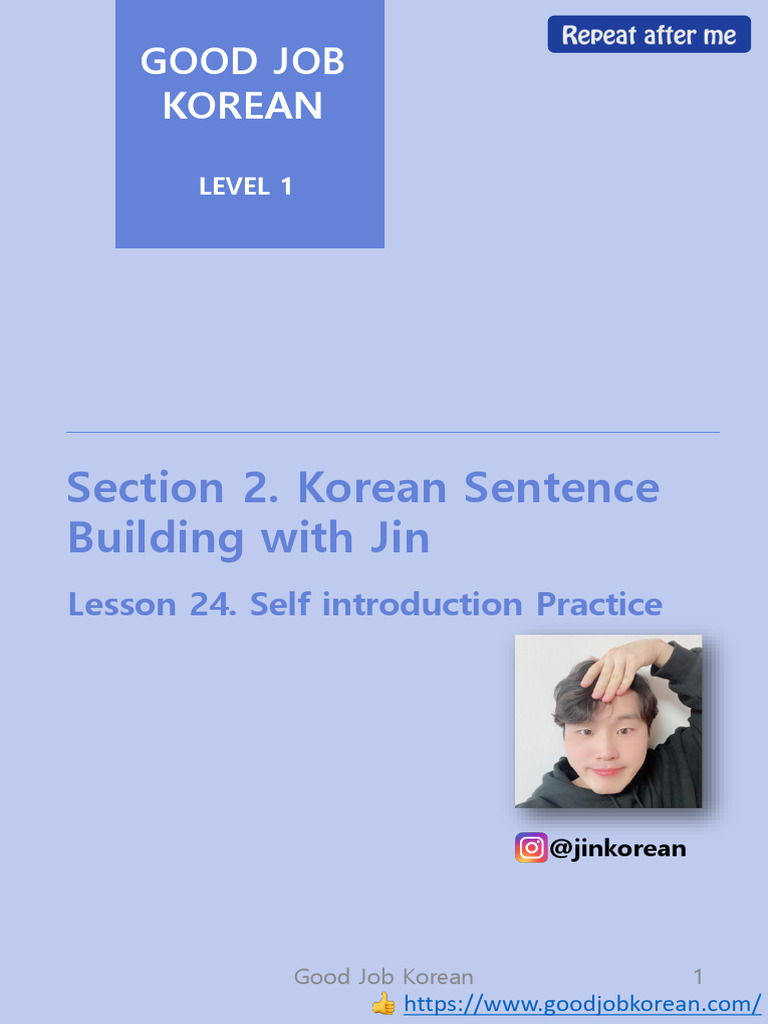 Lesson - 24. - Self - Introduction - Practice Koreans | PDF