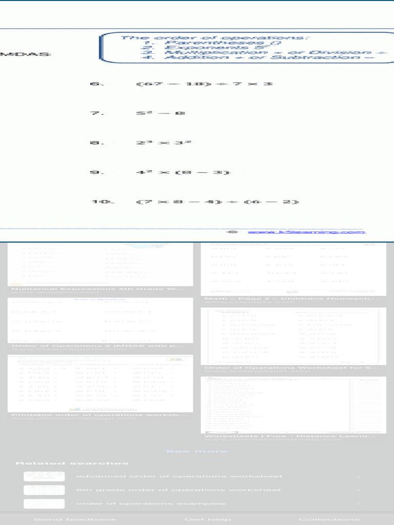 Pemdas Examples 5th Grade - Google Search | PDF | Linguistics | Mathematics