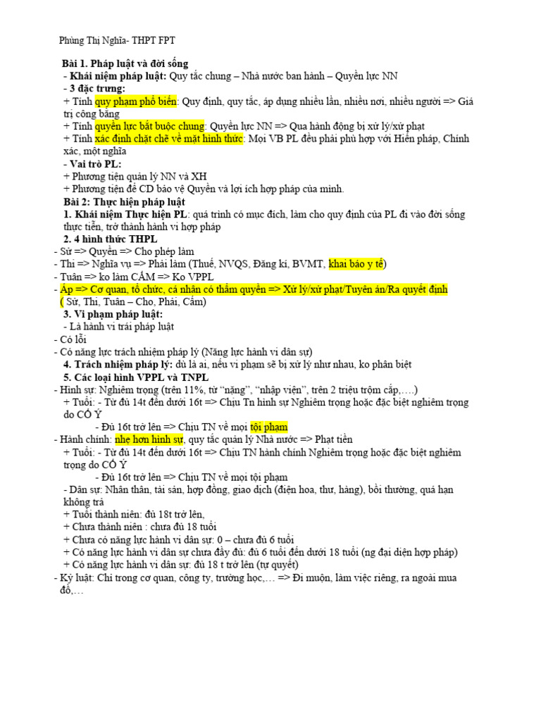 HỆ THỐNG HÓA KIẾN THỨC MÔN GDCD 12 đã chuyển đổi 1 | PDF