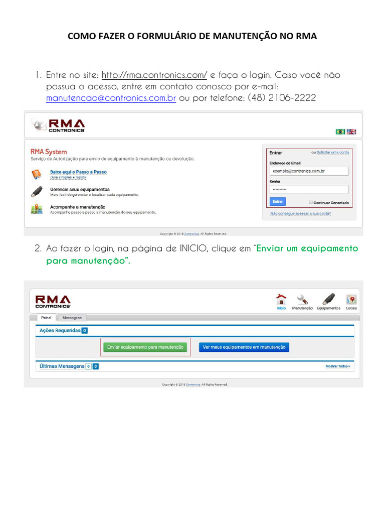Como Criar Formulário RMA para Manutenção | PDF
