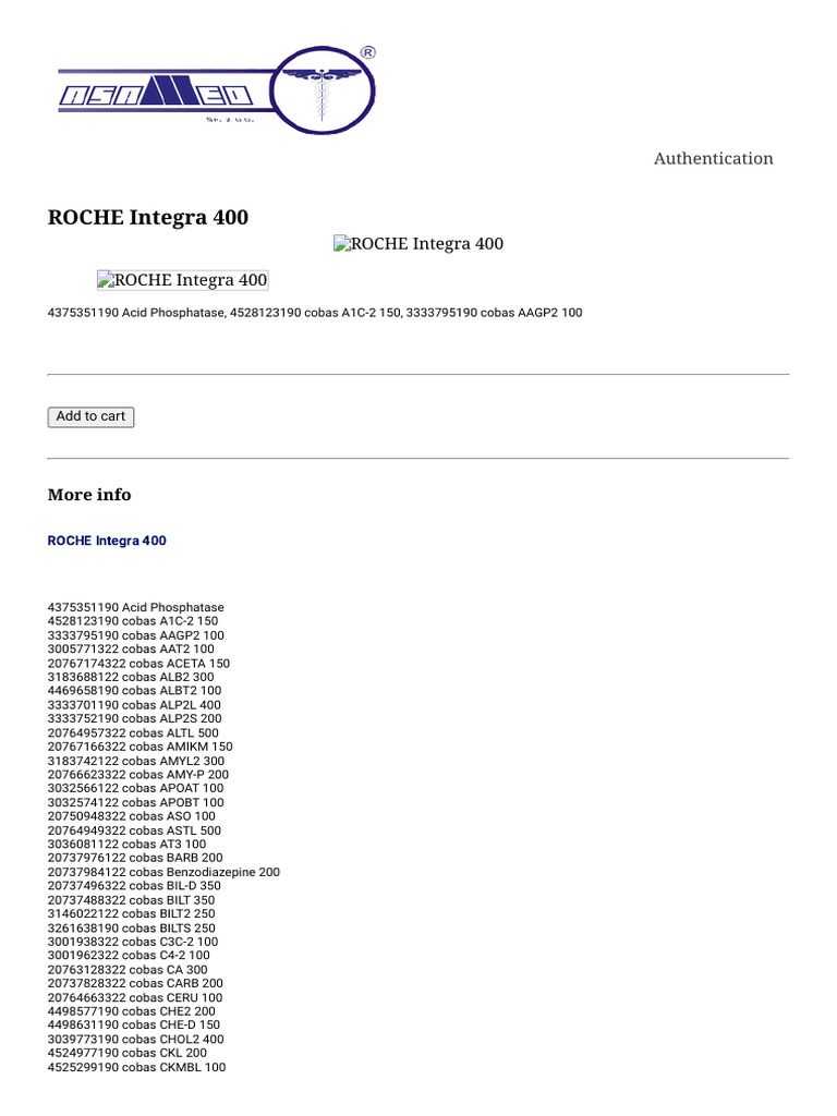 ROCHE Integra 400 - Offer Asamed | PDF | Science & Mathematics ...