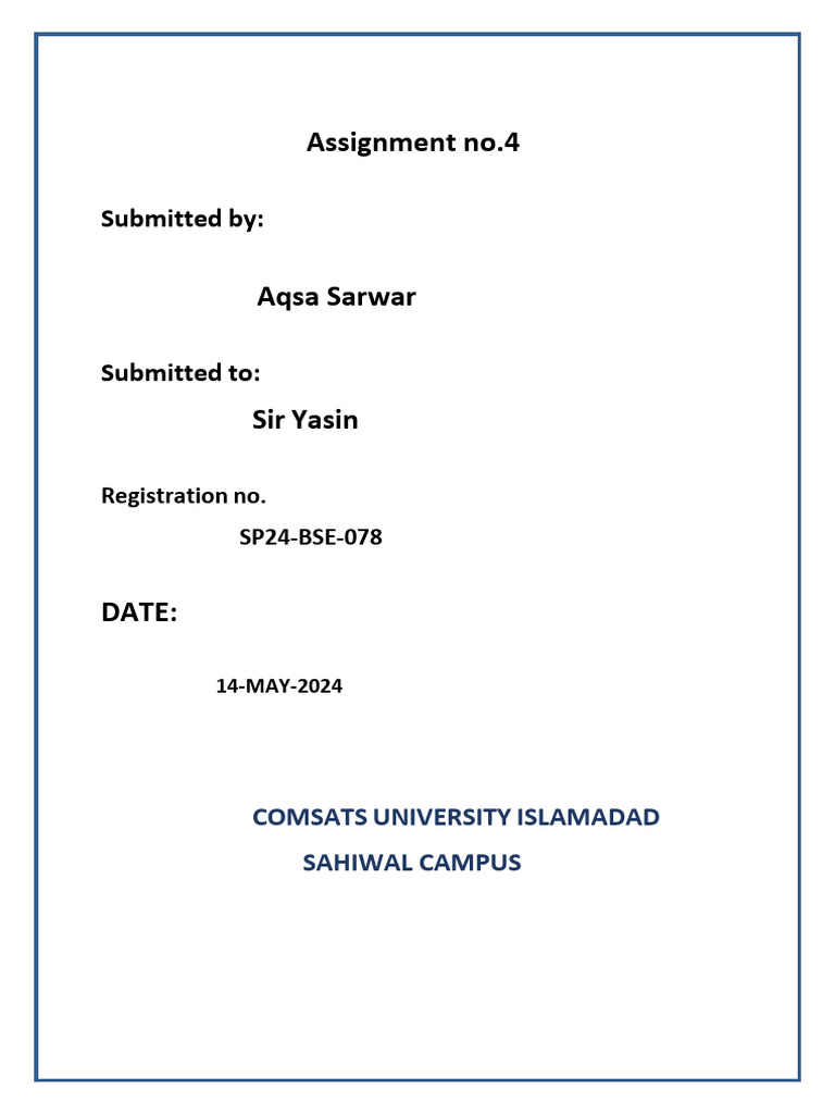 Assignment No.4 078 | PDF | Hadith | Quran