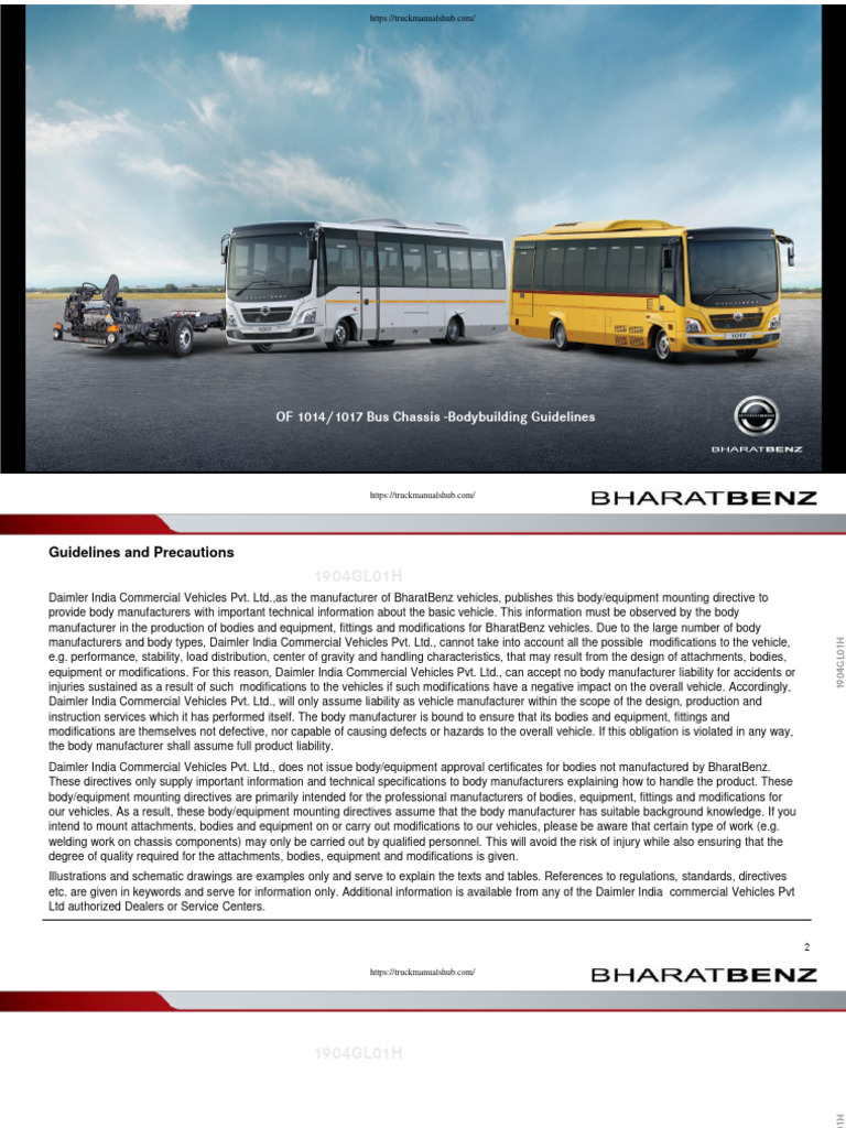 BharatBenz School Bus Body Building Manual | PDF | Bus | Automotive ...