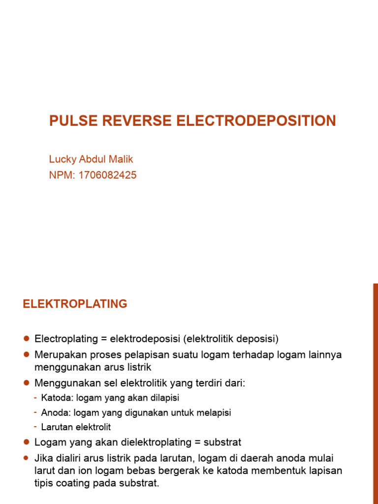 Pulse and Pulse Reverse Plating - Final | PDF Pulse and Pulse Reverse Plating - Final | PDF