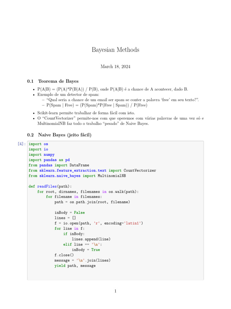 Bayesian Methods | PDF | Email Spam | Computer Programming Bayesian Methods | PDF | Email Spam | Computer Programming