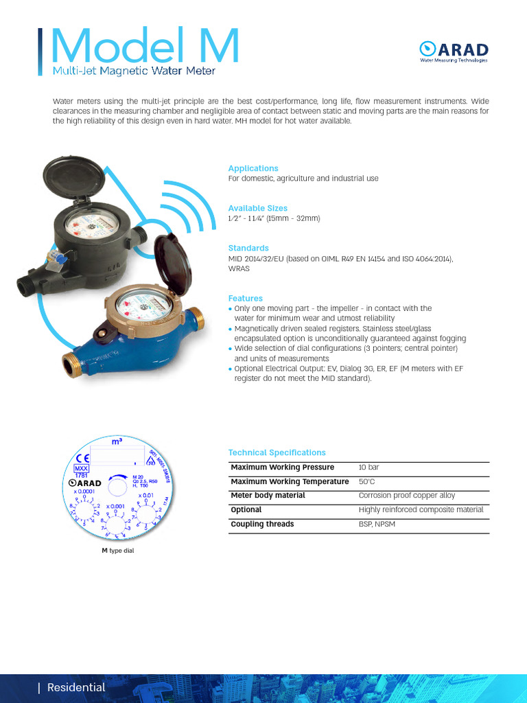 Arad Multi Jet Water Meter | PDF | Building Engineering