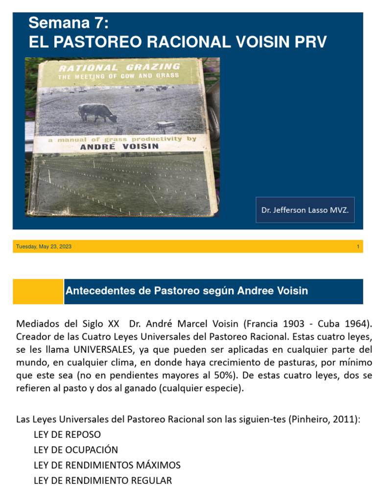 Pastoreo Racional Voisin: Leyes y Beneficios | PDF | Suelo | Pasto