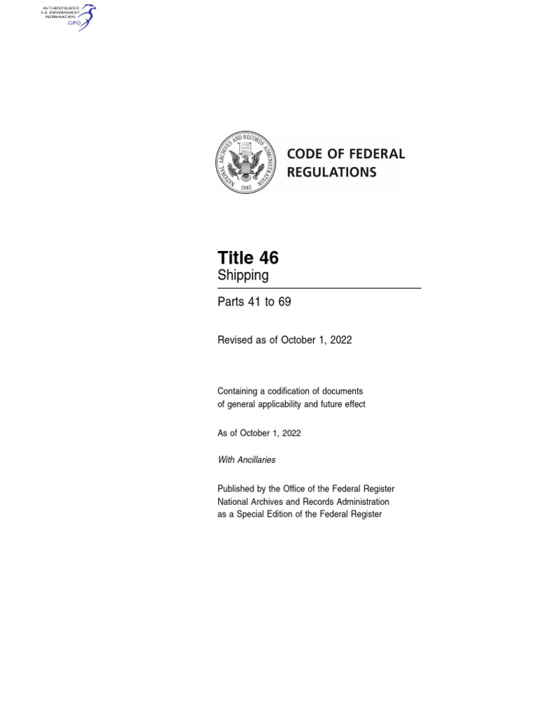 Coast Guard Subchapter E - LOAD LINES, F - MARINE ENGINEERING, G ...