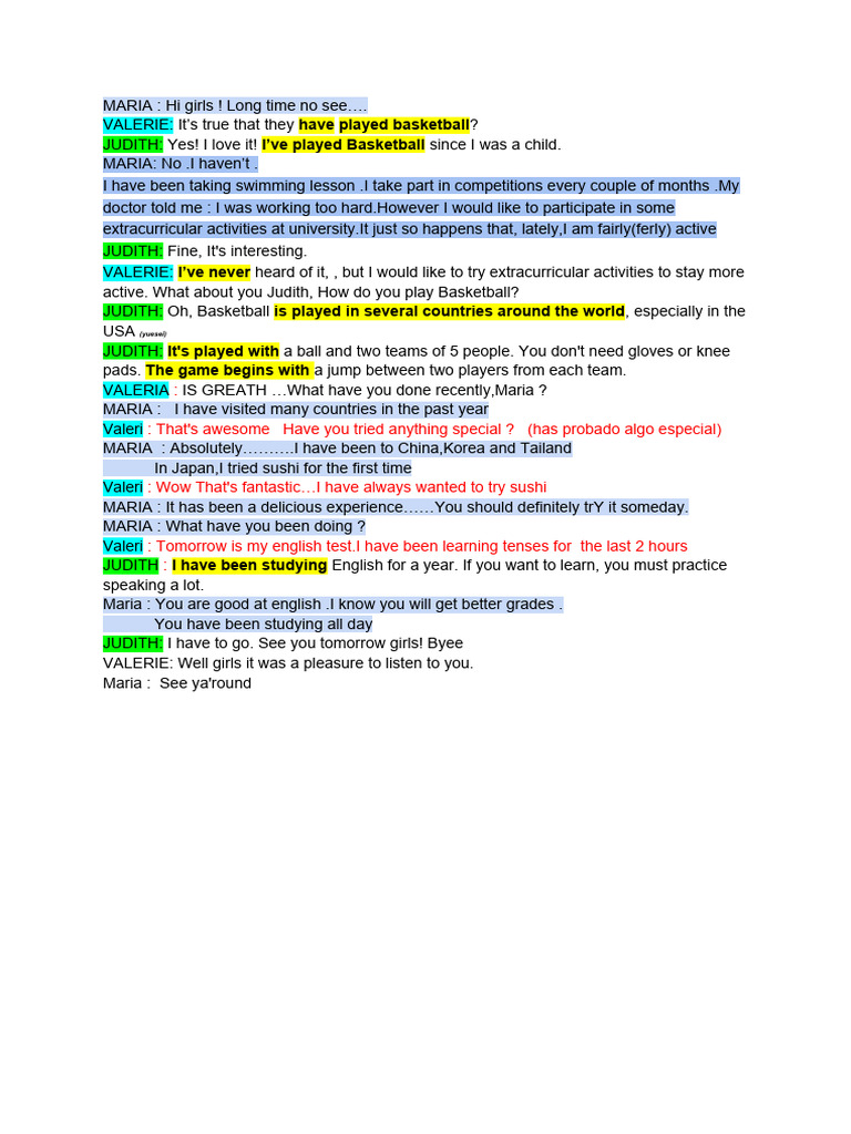 SPEAKING 2 - Intermedio 3 | PDF