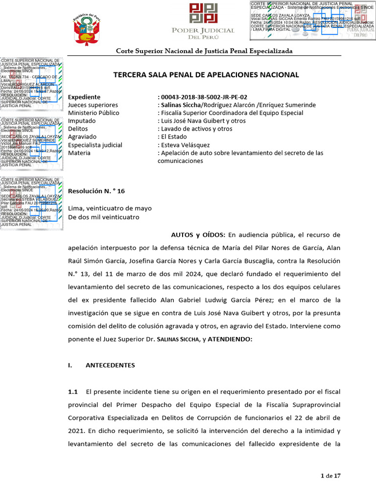 Levantamiento de Secreto de Las Comunicaciones | PDF | Debido al proceso | Fiscal