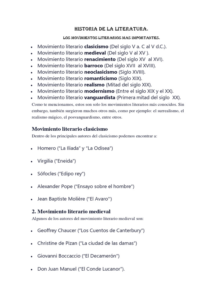 Historia de La Literatura | PDF | Ecuador