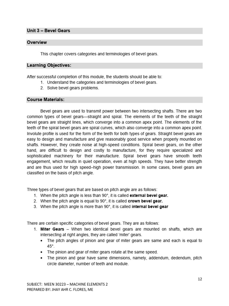 Bevel Gear and Worm Gear | Download Free PDF | Gear | Machines