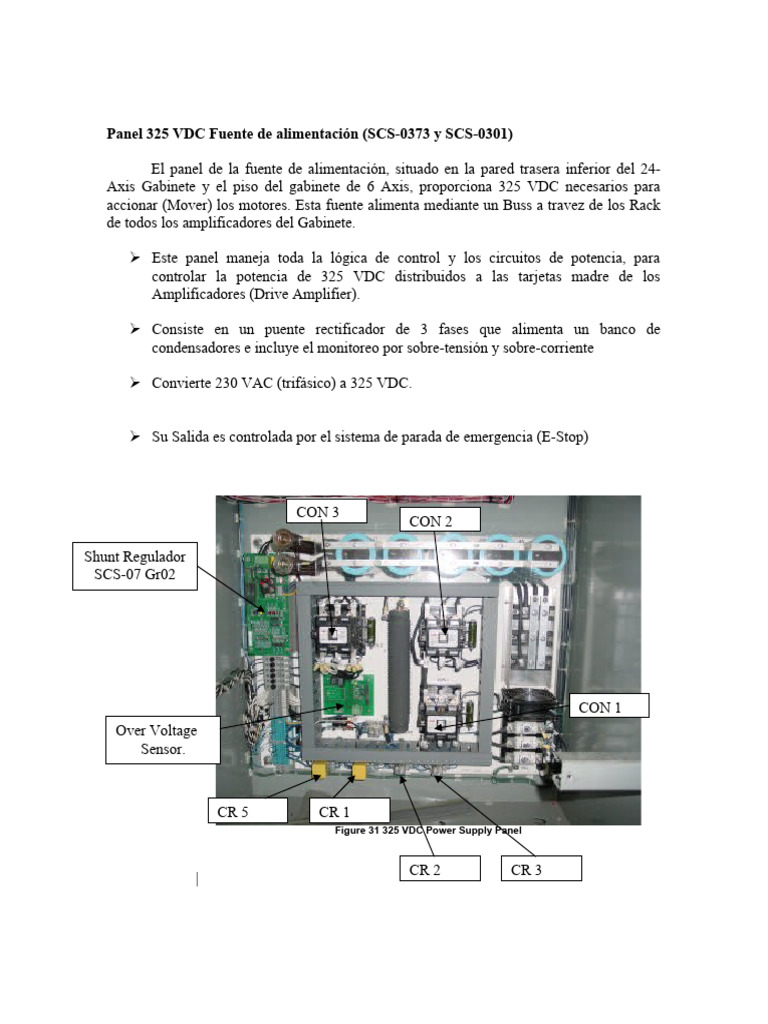 Panel de Alimentación 325 VDC: Control y Funciones | PDF | Relé ...