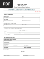 Parent IEP Input Form | PDF