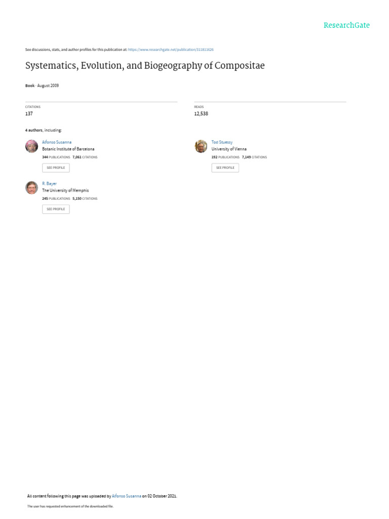 Systematics of Compositae Cardueae | PDF | Botany | Plants