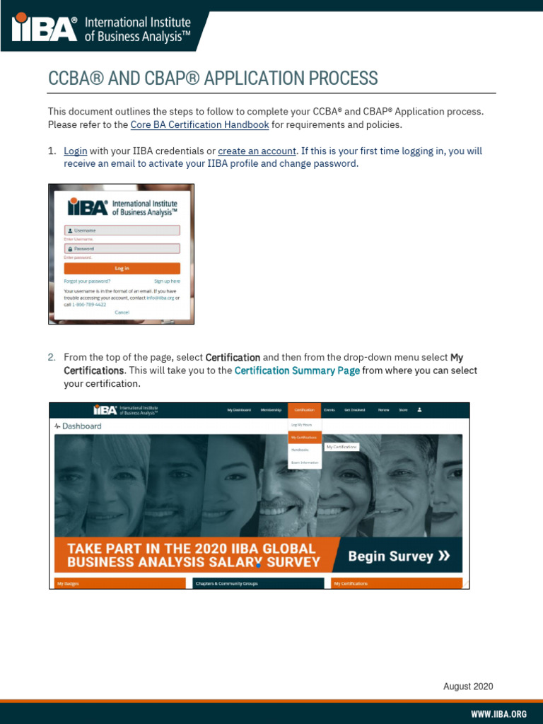 Ccba Cbap Application Process | Download Free PDF | World Wide Web | Internet & Web