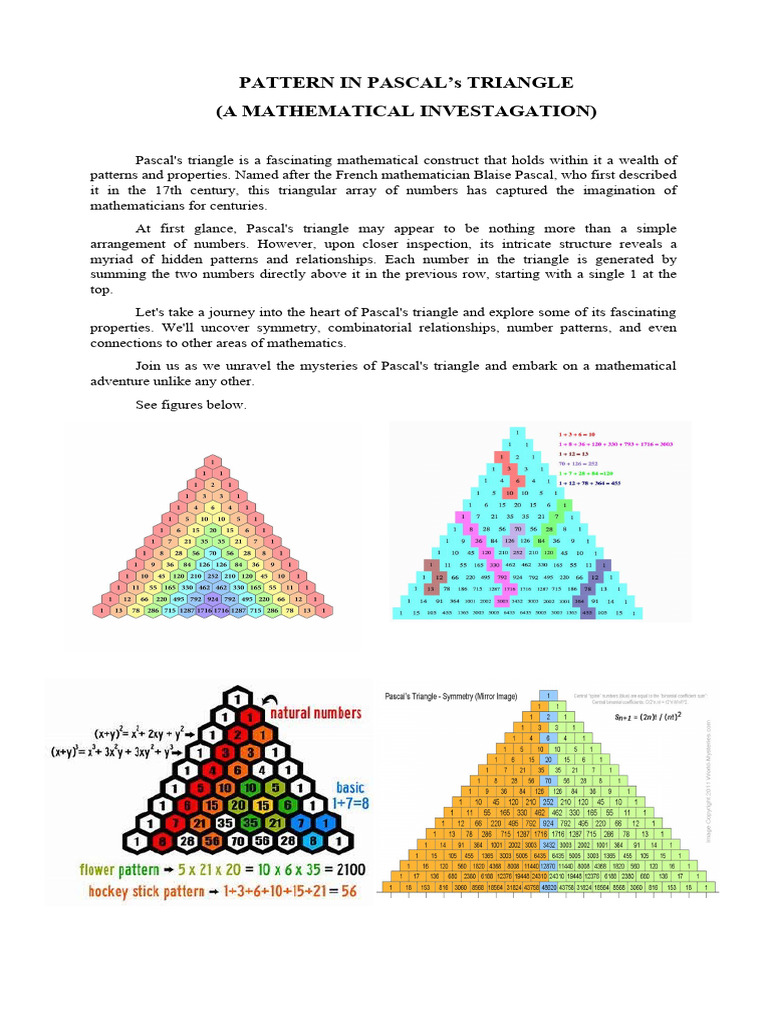 Pascal's Triangle | PDF | Mathematics | Discrete Mathematics