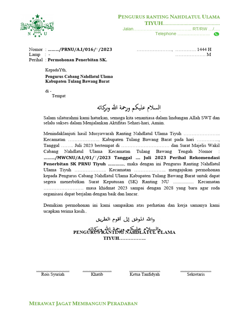 Permohonan Penerbitan SK Ranting | PDF | Olahraga & Rekreasi | Teknologi & Rekayasa