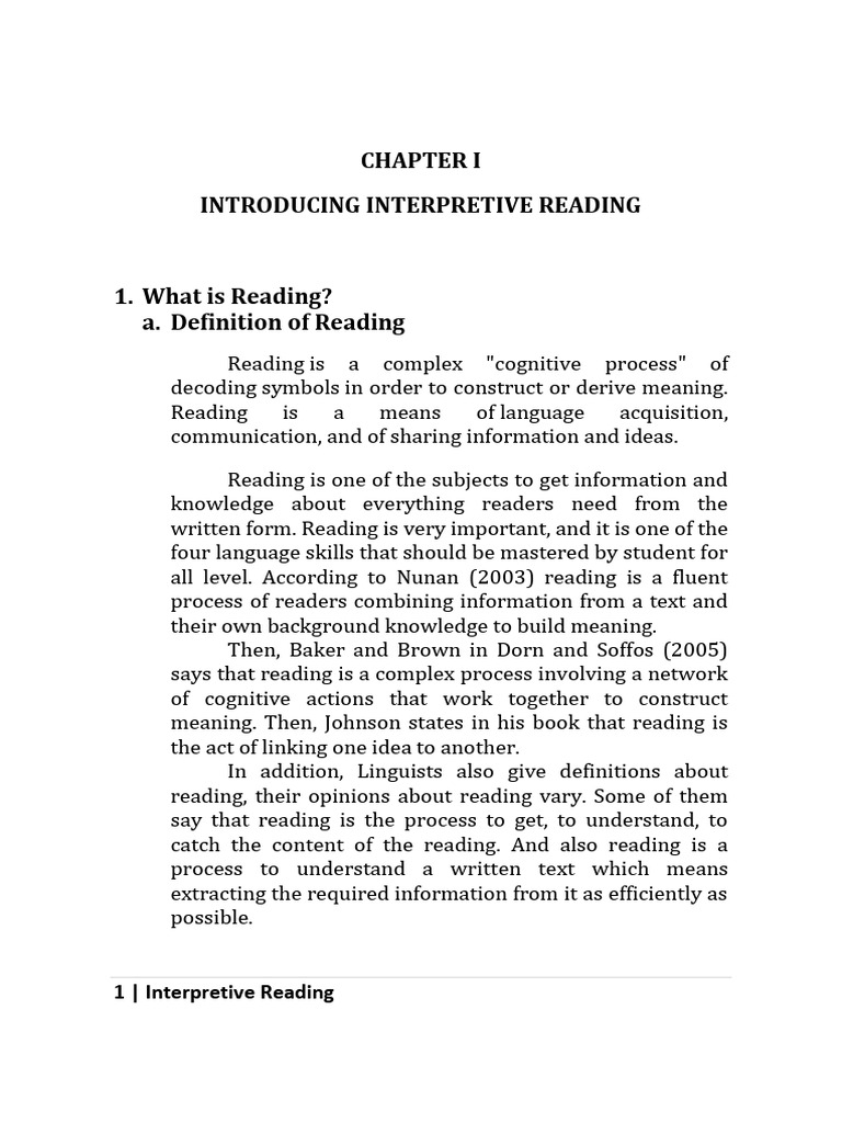 Understanding Interpretive Reading | PDF | Reading Comprehension ...