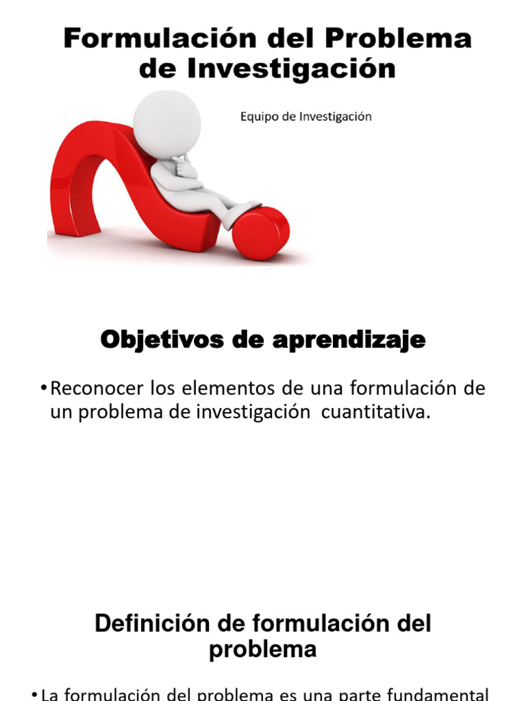 Formulación de Un Problema de Investigación 2024 | PDF | Hipótesis ...