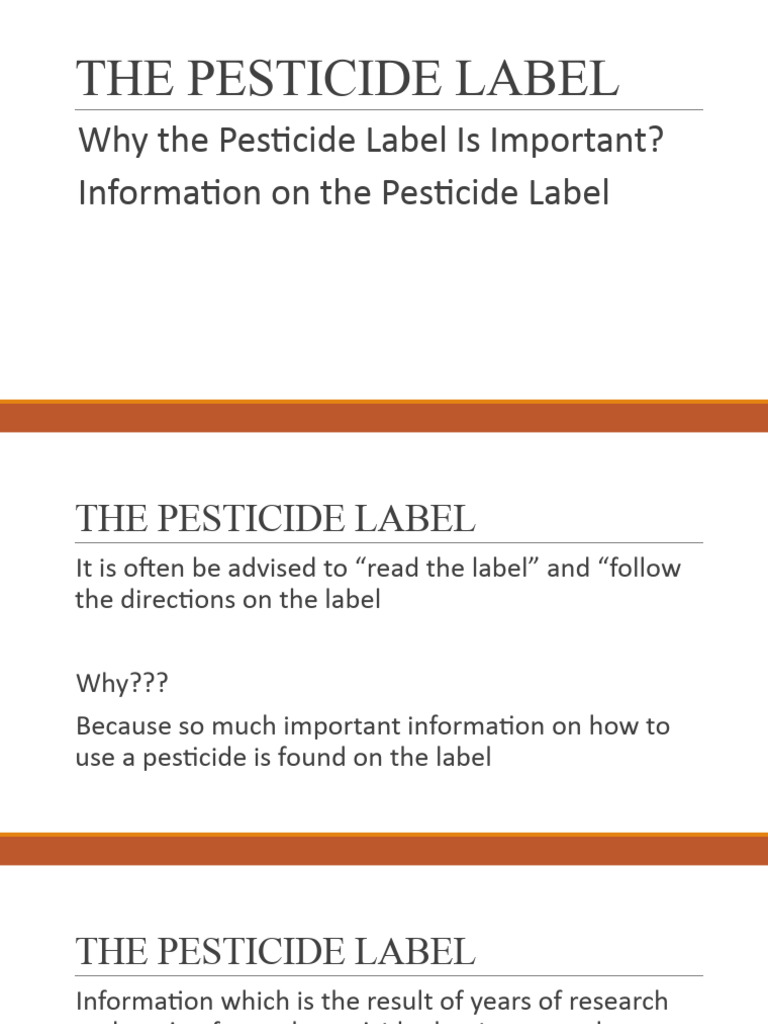 The Pesticide Label | PDF | Pesticide | Hazards